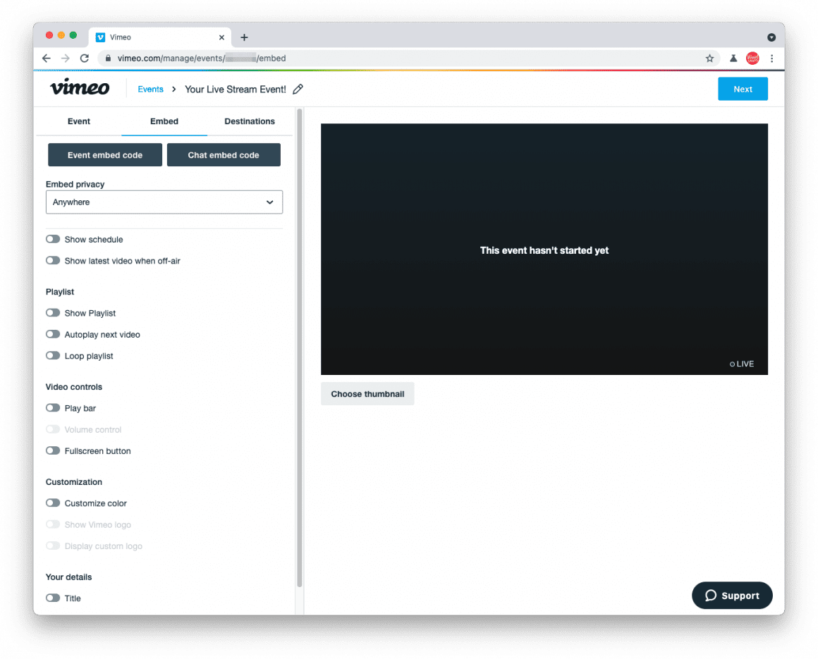 How To Schedule & Embed Vimeo Live Stream - Vivid Snaps