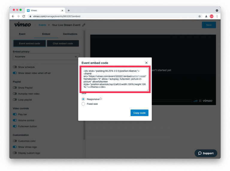 How To Schedule & Embed Vimeo Live Stream - Vivid Snaps